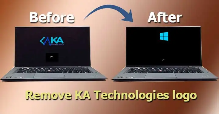 How to remove KA Technologies logo from the TM1 laptop