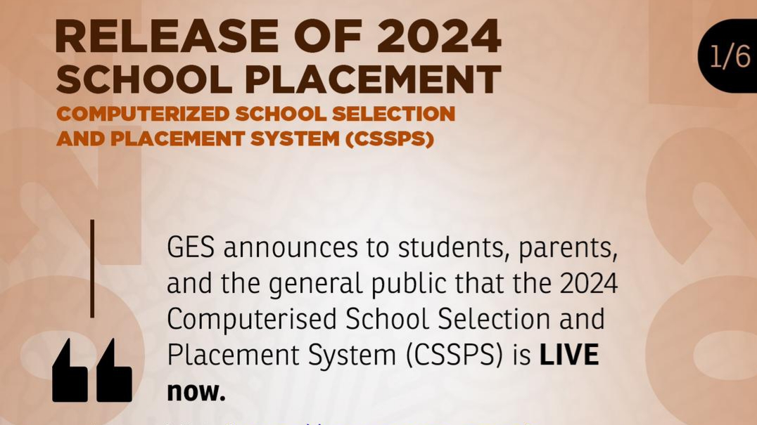 GES Opens 2024 School PlacementsPortal for Students