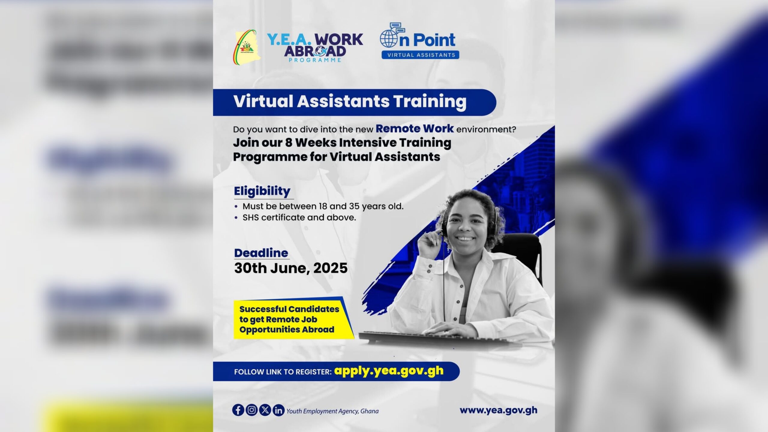 YEA Launches 8-Week Virtual Assistants Training Under Work