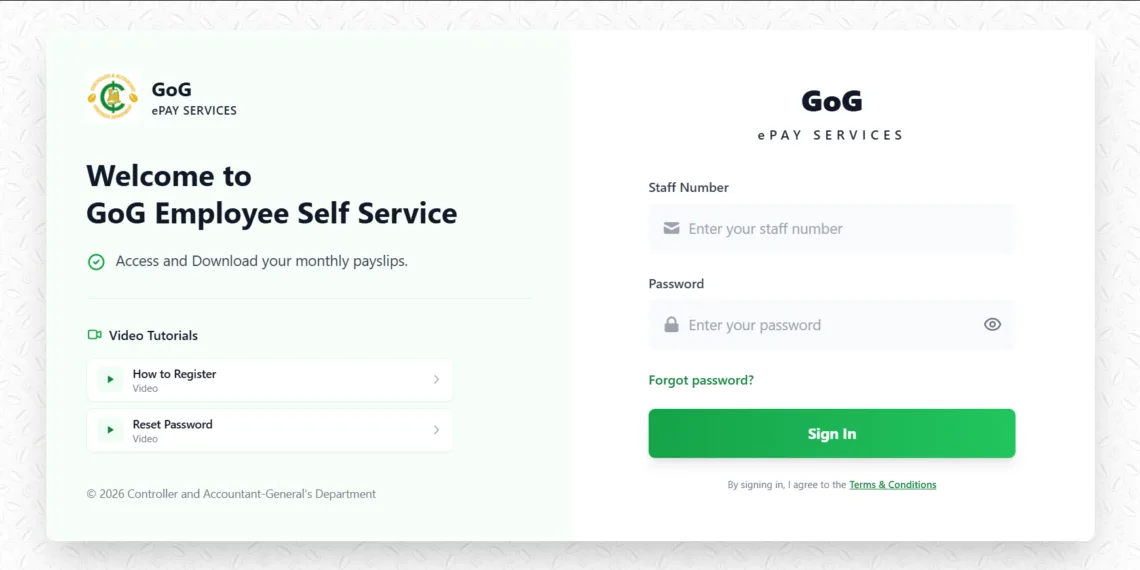 How to Register on the New GoG PayServices Payslip Portal
